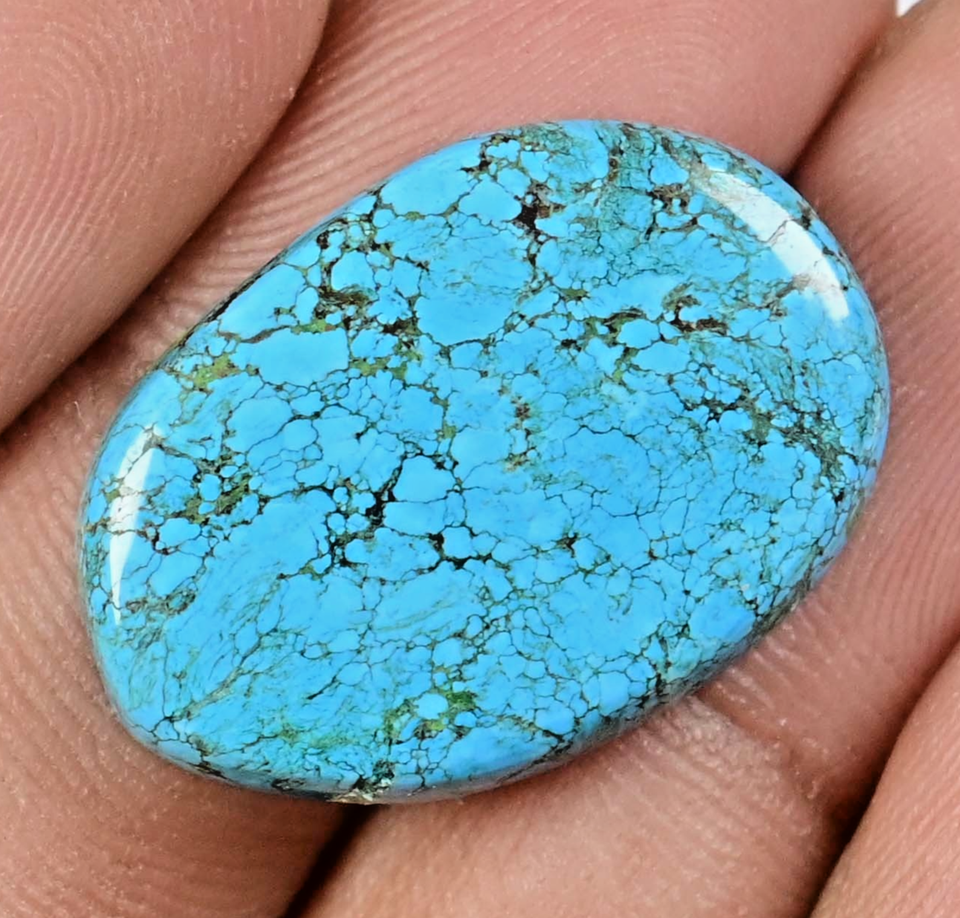 Untreated Natural Bisbee Blue Turquoise 19.60 Ct Certified Cabochon Cut ...