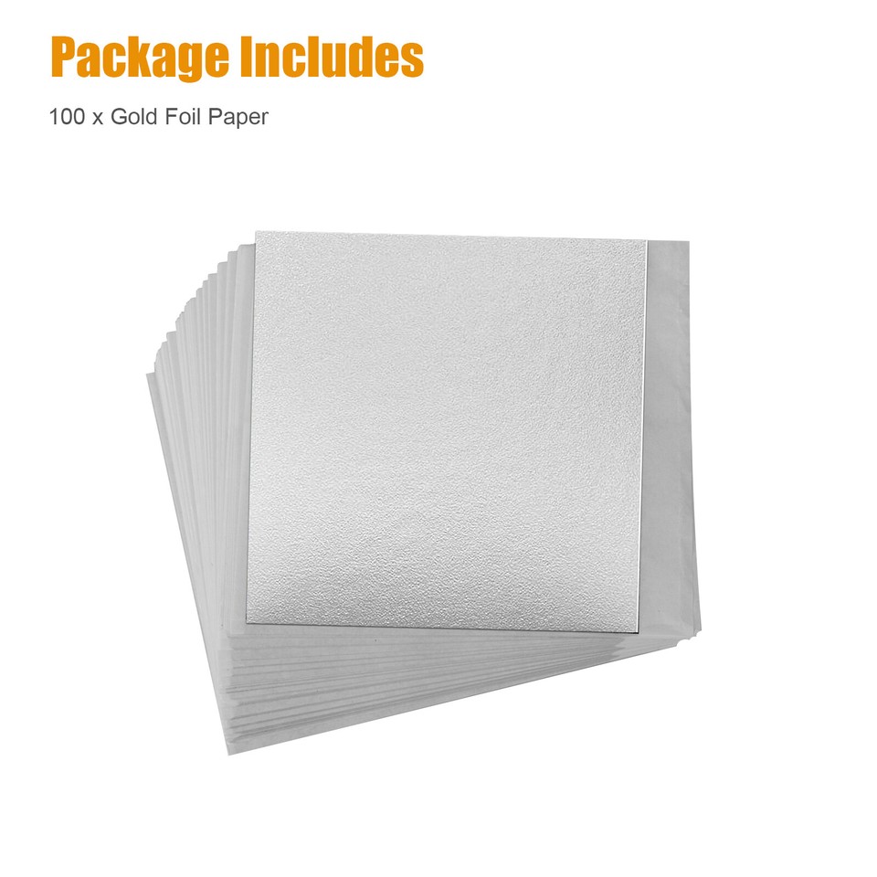 300× Imitation Gold Silver Leaf Sheets Foil Paper for Gilding Craft Art ...