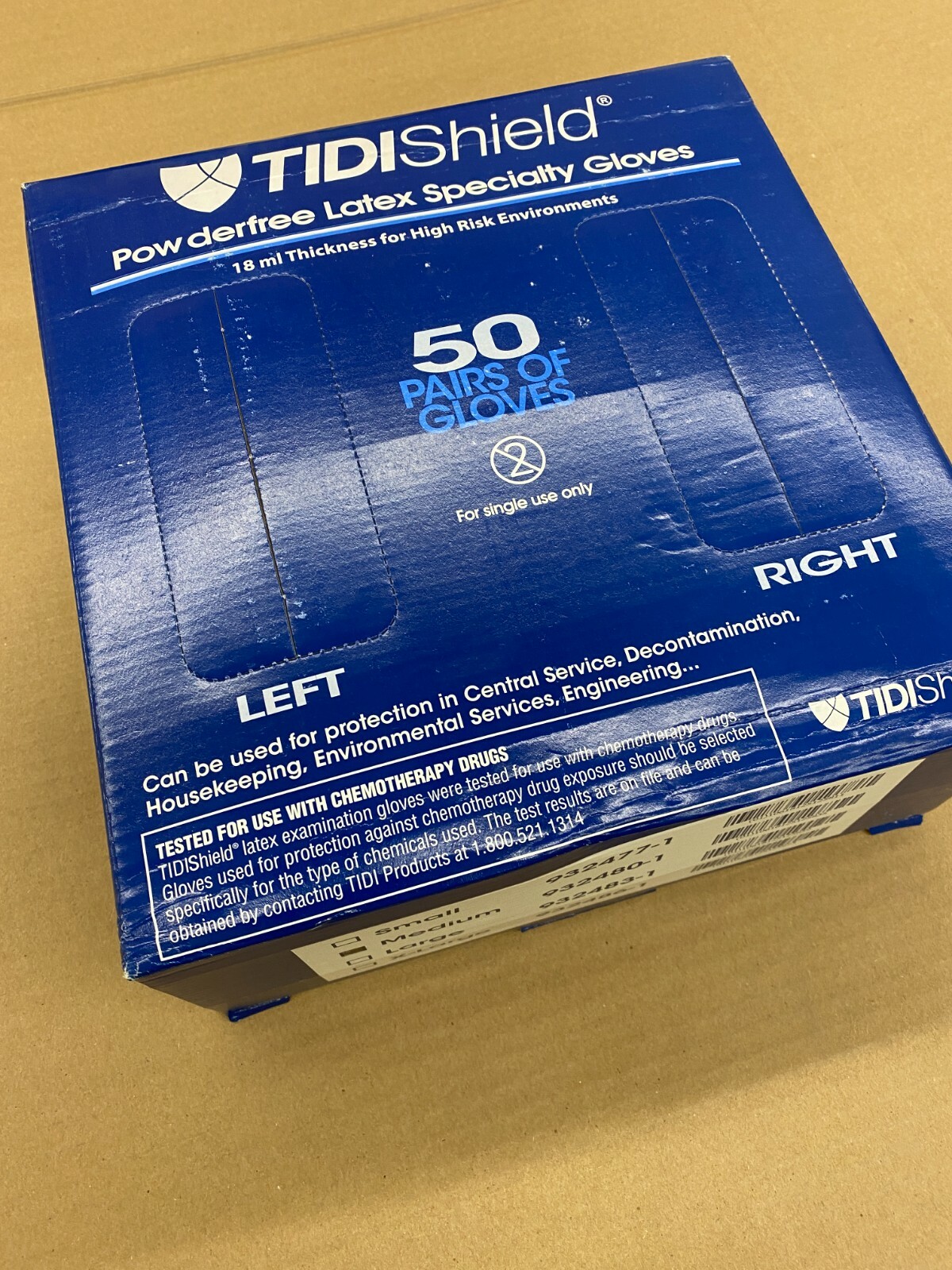 Tidi Shield Powder Free 18 ml Latex Specialty Gloves Medium - 50 Pairs ...