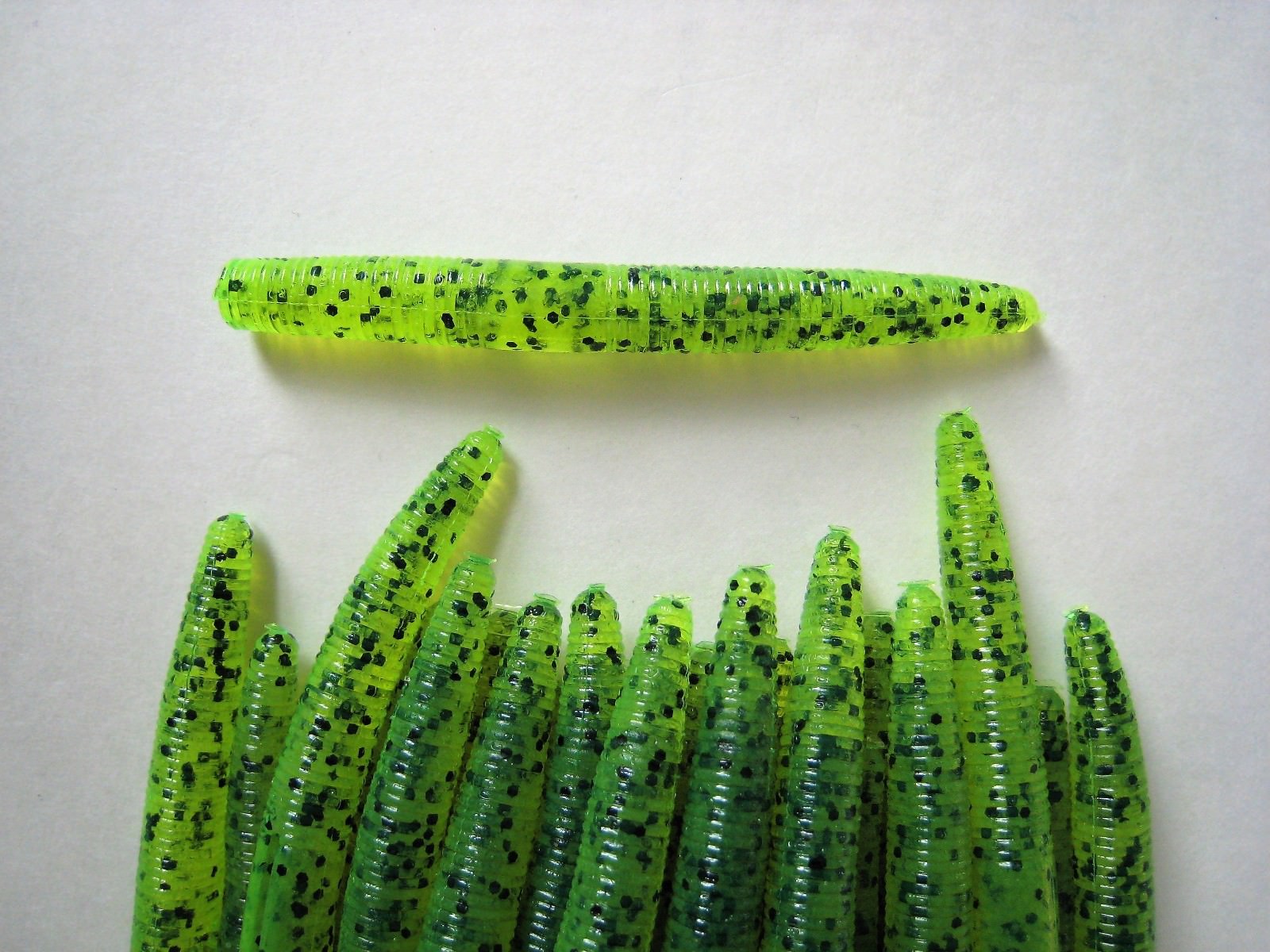 50 pk 3" Senko Style - CHARTREUSE PEPPER -Soft Plastic Bass Worms SCENT ...