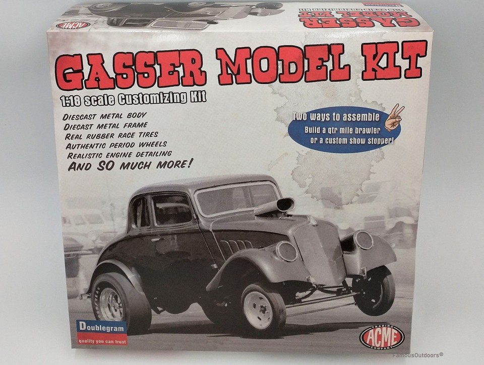 Acme 1:18 Scale 1933 Willys Gasser 2-in-1 Diecast Metal Model Kit ...