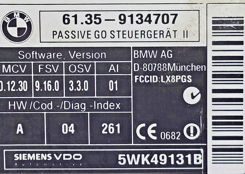2007-2010 Fits Bmw E60 M5 550I & E63 E64 M6 650I Passive Go Control ...