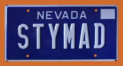 NEVADA COBALT BLUE VANITY LICENSE PLATE " STYMAD " STAY MAD BE ANGRY ...