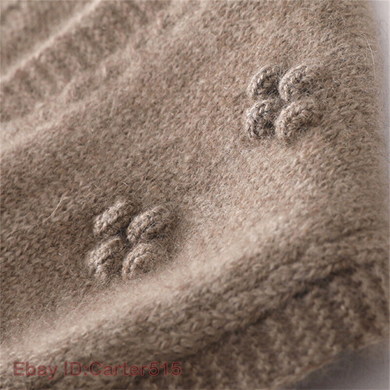 Winter Lady 100% Knit Pure Cashmere Kerchief Short Scarf Decoration ...