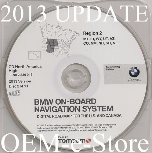 1997 to 2002 BMW 7 5 3 Series M3 M5 X5 Navigation CD Map #2 AZ CO WY UT ...