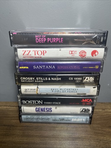 Lot of 8 Vintage Classic Rock Cassette Tapes ZZTop Genesis Deep Purple ...