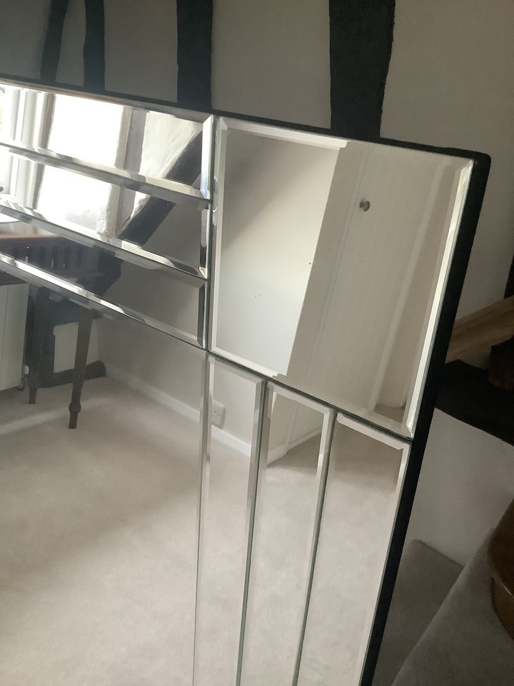 Large Rectangular Mirror, Frameless, with Triple Bevelled Edge 1.2m x 0 ...
