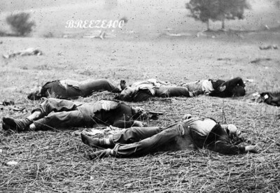 CIVIL WAR PHOTO/GETTYSBURG BATTLEFIELD/CONFEDERATE CASUALTIES/4X6 B&W ...