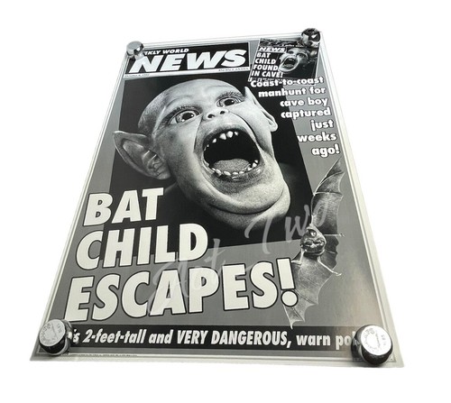 Vintage 1997 Weekly World News Bat Boy Bat Child Escapes Poster 23”x35 ...