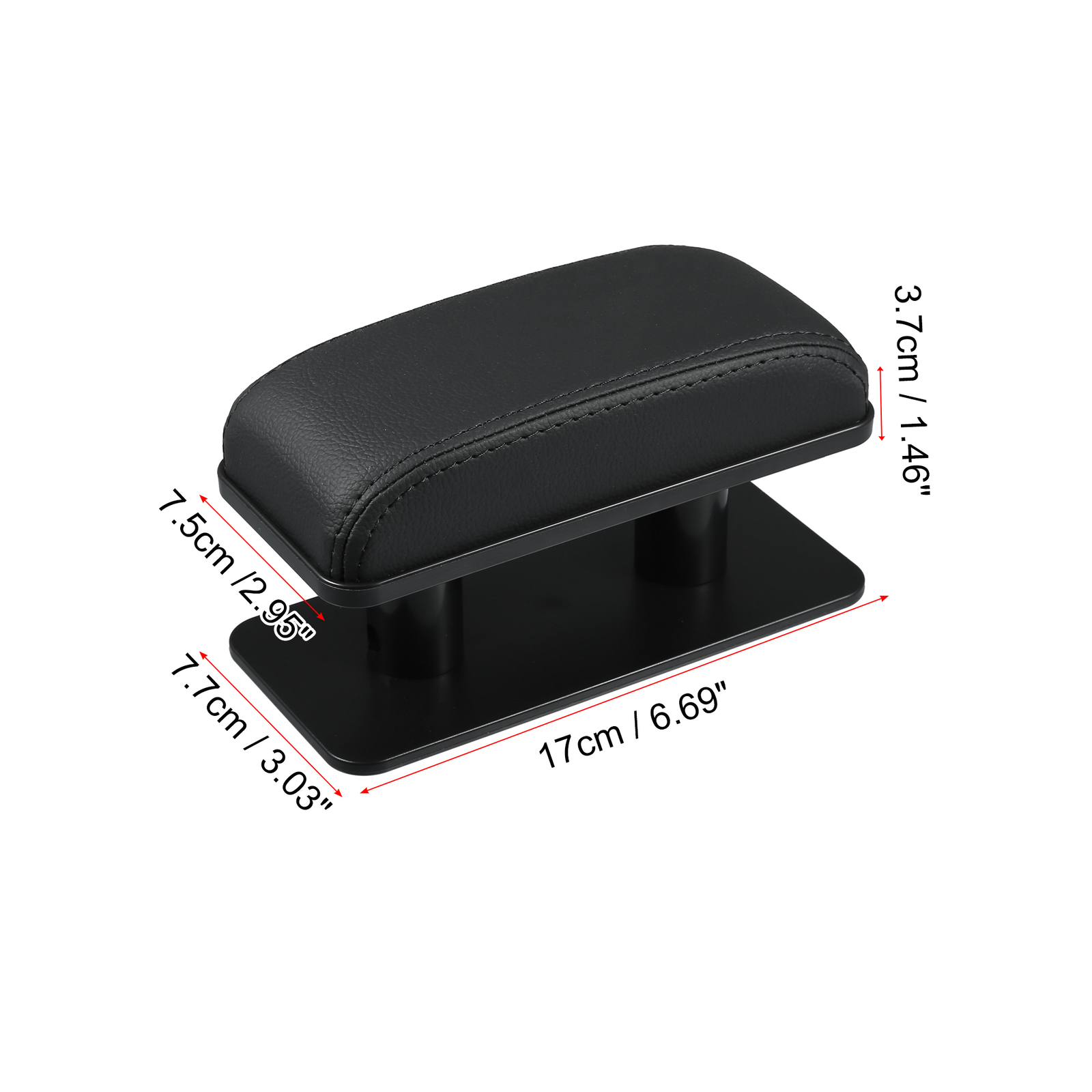 Universal Car Armrest Adjustable Height Left Elbow Support Pad Black ...