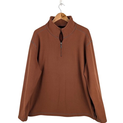True Grit Dry Goods Mens Rust Brown Pullover 1/4 Zip Fleece Sweatshirt Size XL | eBay