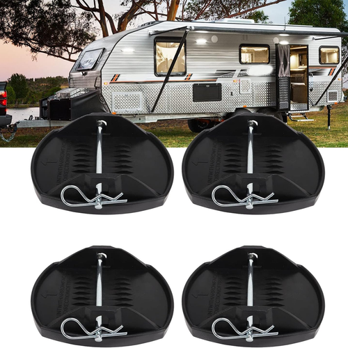 Set of 4 Caravan Feet Jack Heavy Duty Caravan Steady Pads Corner ...