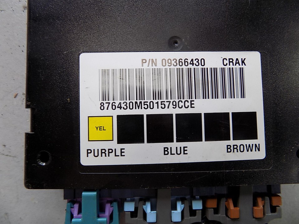 99 00 1999 2000 Chevy Blazer GMC Jimmy BCM Body Control Module 09366430 ...