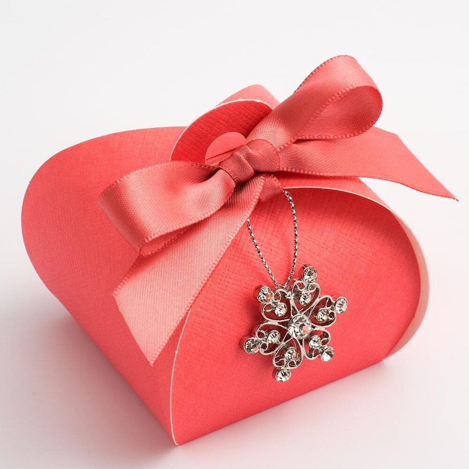 Silk Coral Wedding Favour Boxes - Luxury DIY Party Gift Boxes Box Only ...