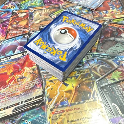 Pokemon TCG Lot Of 100 Common/Uncommon/Rare Bulk + Free Random ex Or V ...