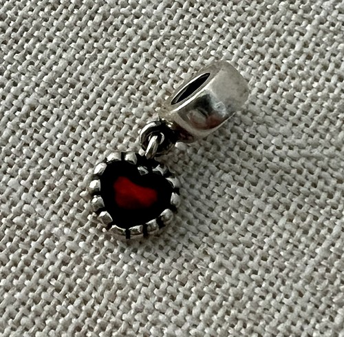 Authentic Pandora Red Enamel Heart Dangling Charm ALE 925 Valentine’s ...