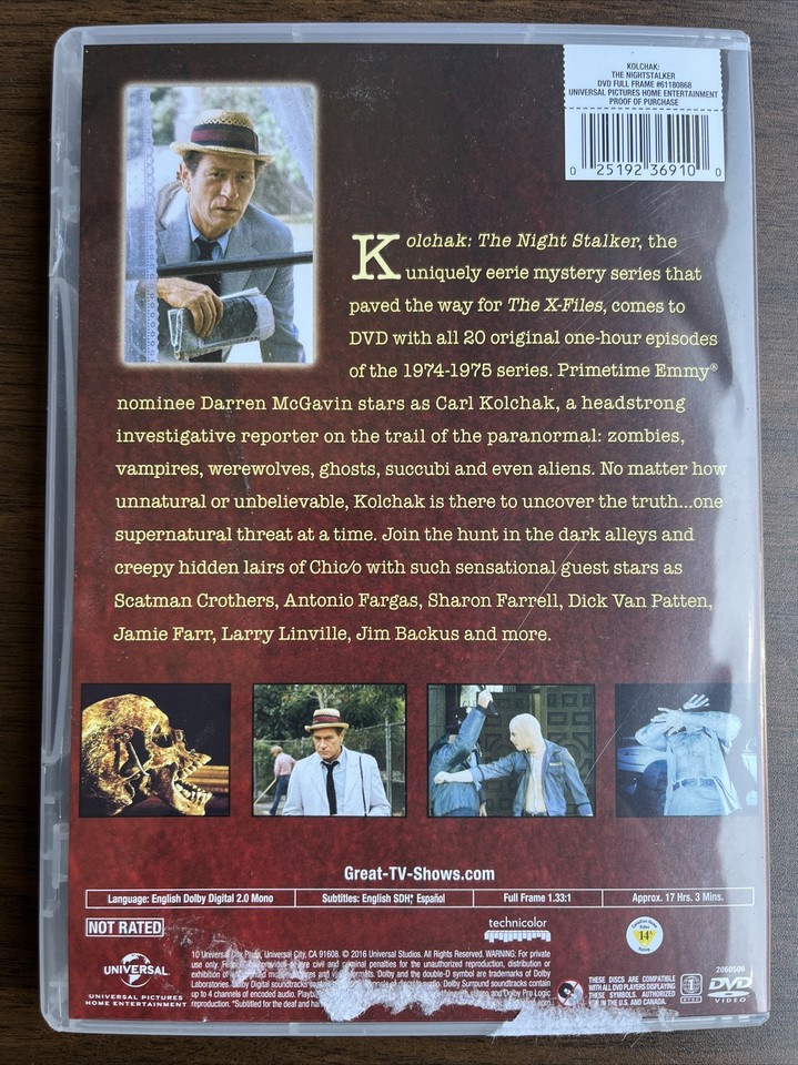 Kolchak: The Night Stalker (2016, DVD) 25192369100| eBay