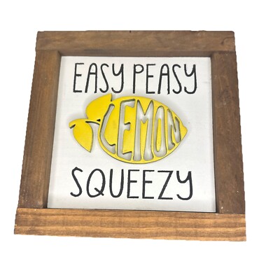 Lemon Decor Easy Peezy, Lemon Squeezy Wooden Lemons Sign Handmade Wood ...