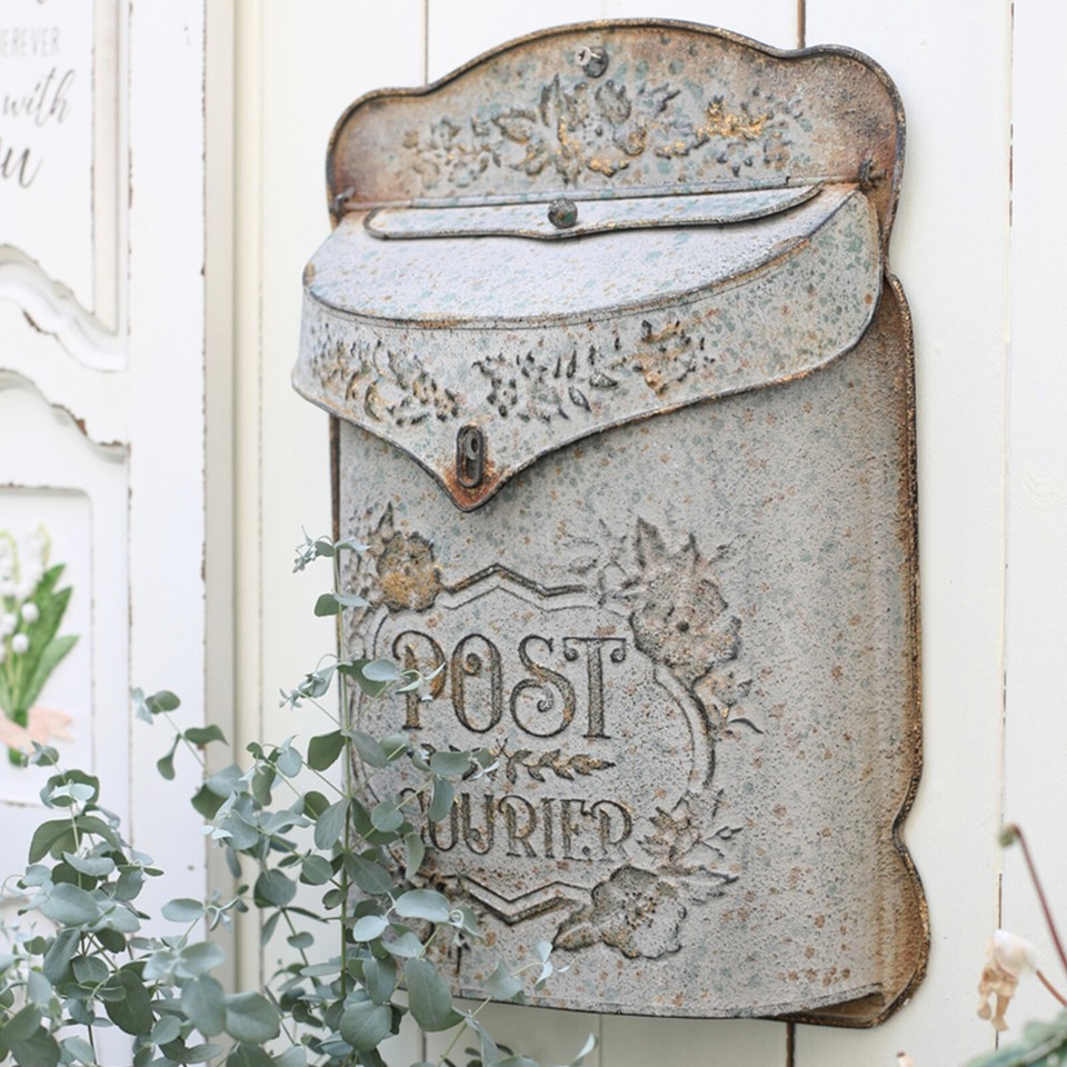 Vintage Rustic Letter Box Post Box Wall Mounted Decorative Metal ...