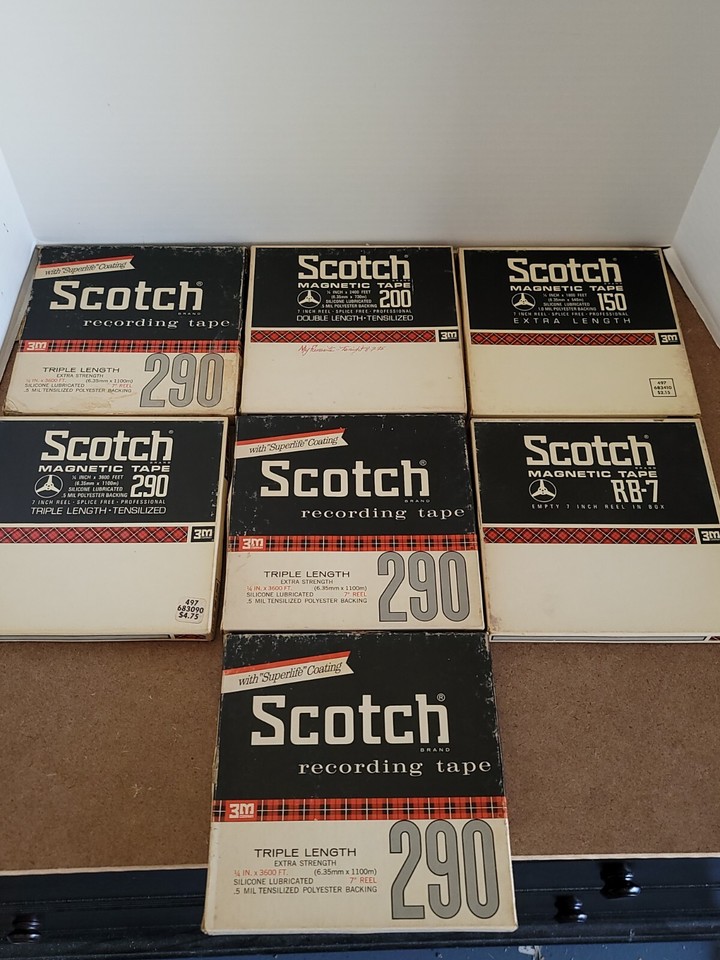 Lot 14 Reels Scotch TDK Ampex Reel to Reel 7" 7 Inch Tape w/Boxes READ ...