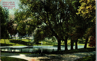Fountain in elliot Park Minneapolis MN 1910 Vintage Postcard AA1 | eBay