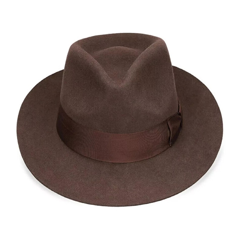 Classic Brown Men's Wool Felt Godfather Gangster Mobster Gentleman ...