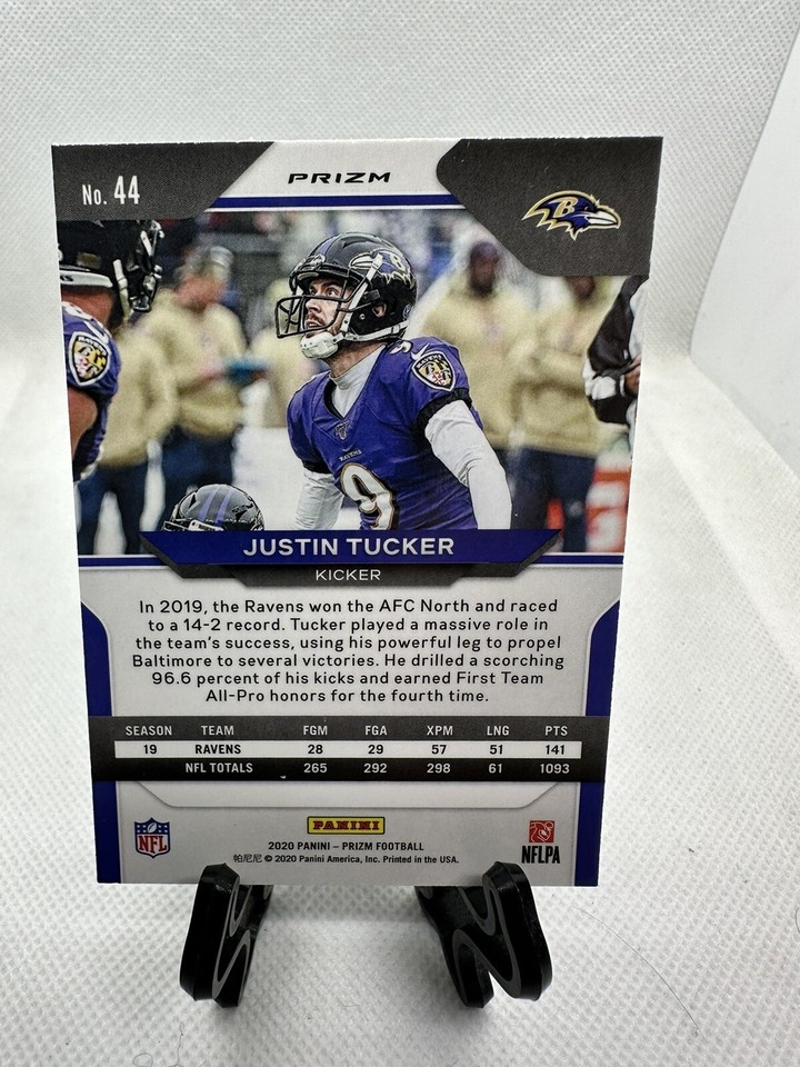 2020 Prizm Justin Tucker card #44 Ravens B1-3 | eBay