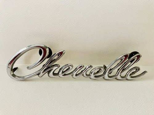 GM 68 CHEVY CHEVELLE REAR TAIL PANEL SCRIPT EMBLEM | eBay