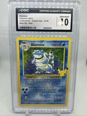 2021 POKEMON CELEBRATIONS CLASSIC COLLECTION 2/102 BLASTOISE HOLO CGC ...