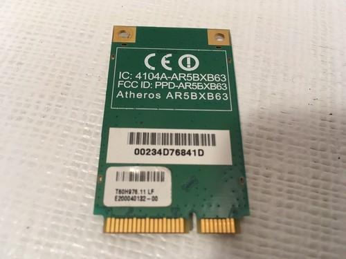 Atheros PPD-AR5BXB63 Wifi Wireless mini-pci 802.11b/g CARD TESTED FREE ...