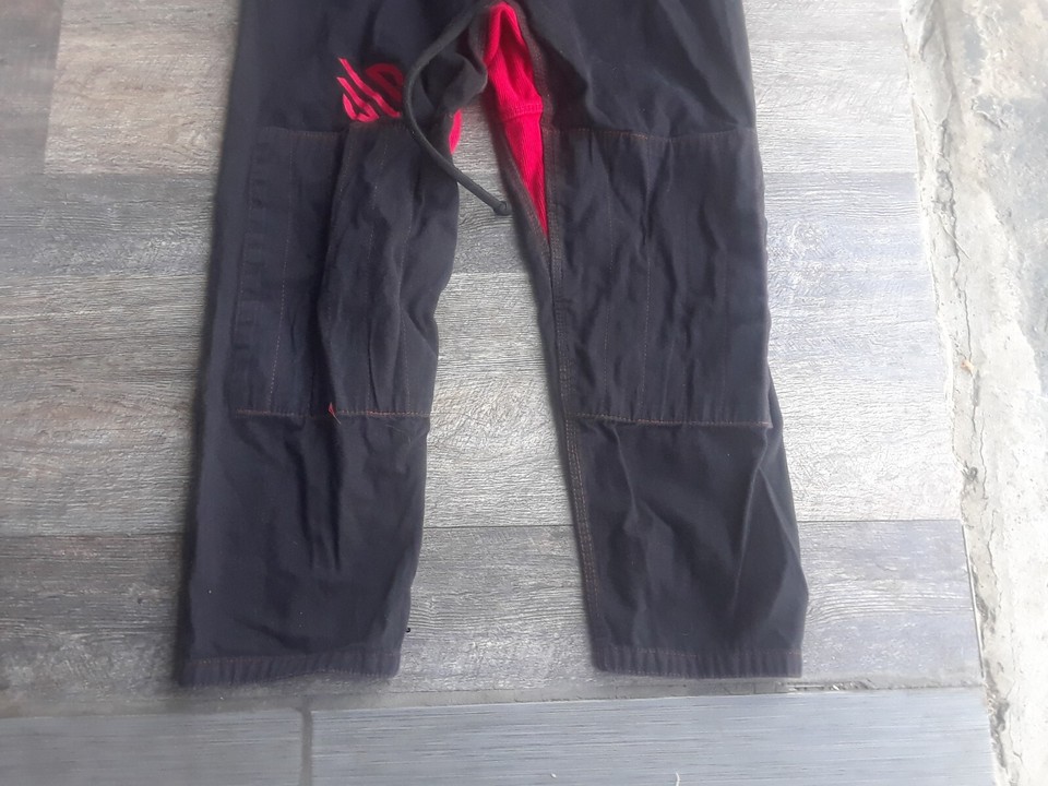 Fight Pants Jiu jitsui Black Red DO A2 Thick draw sting belt 34 x 27 ...