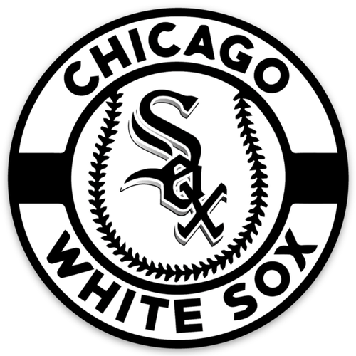 Chicago White Sox Logo Type w/ Baseball Center MLB Baseball Die-Cut ...