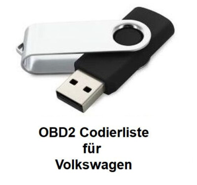 Codierliste OBD2 Codierung geeignet für VW Golf, Passat, Tiguan, T4, T5 ...