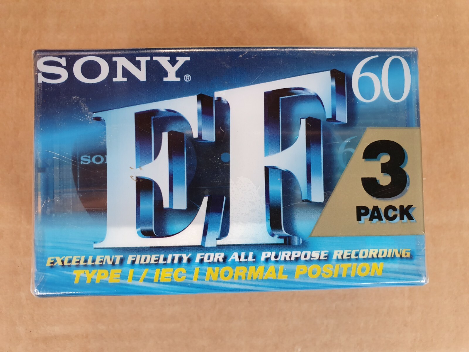 SONY EF60 NEW 3 Pack SEALED 60-MINUTE BLANK AUDIO CASSETTE TAPES | eBay ...