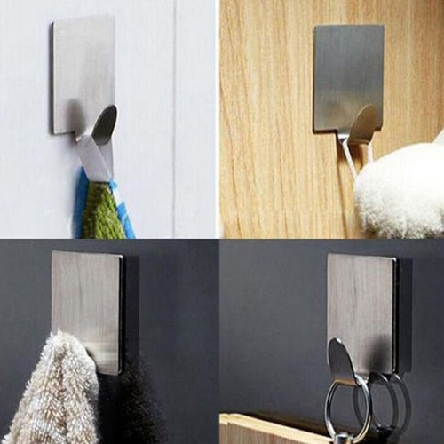 6Pcs Self Adhesive Hook Wall Hanger Stick Rustproof Bathroom Kitchen ...