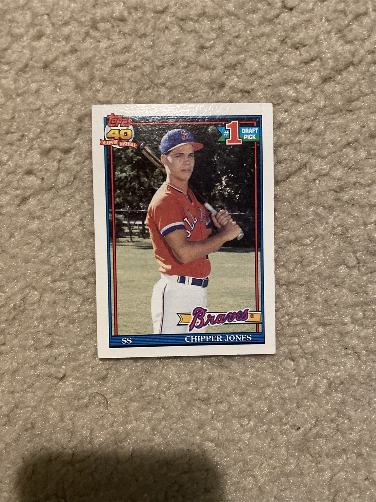 CHIPPER JONES 1991 TOPPS ROOKIE CARD #333 ATL BRAVES RC BASEBALL 1 ...
