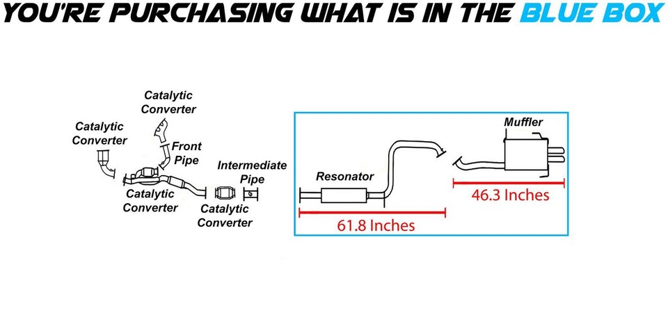 Resonator Pipe Muffler Exhaust System Kit fits: 1999-2000 Nissan Maxima ...