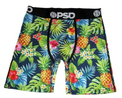 PSD Bright Tropical Floral Pineapples Boxers Double Layer Mesh Front Mn ...