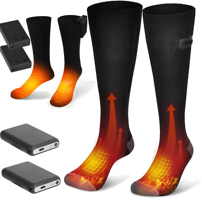 Rechargeable Electric Heated Socks Battery Heating Socks Winter Warm ...