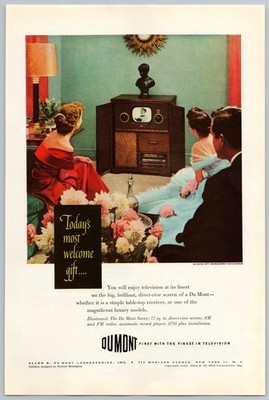 1948 DuMont Television Console Vintage Print Ad Christmas Most Welcome ...