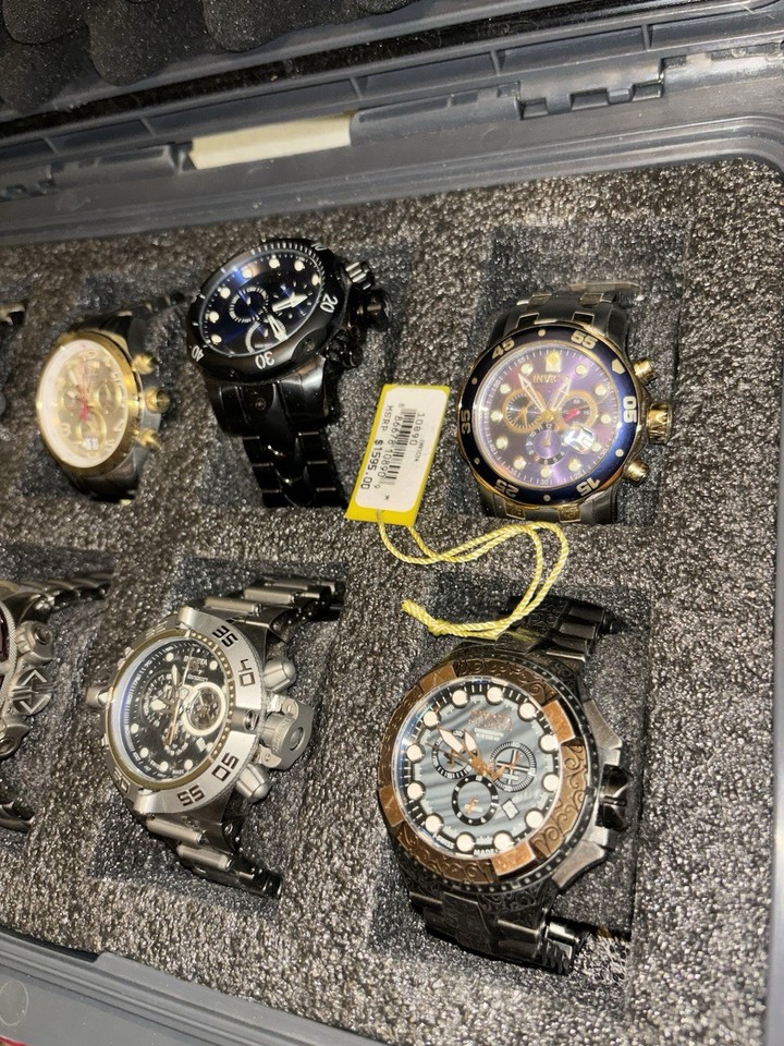 Collection Of 13 Nice Invicta Watches In 2 Hard Carrying Cases | eBay