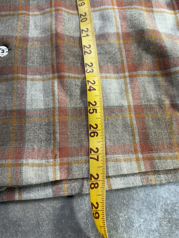 VTG Pendleton Board Shirt Men's Medium Yellow Gold Plaid Loop Collar ...