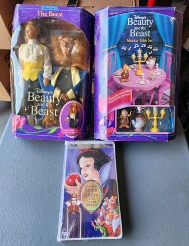 Mattel Disney Classics Beauty And The Beast Doll Playset VHS Lot New ...