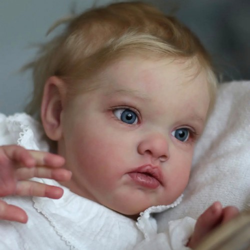 Artist Finished 24" Toddler Girl Cute Reborn Baby Doll Short Hair Cloth ...