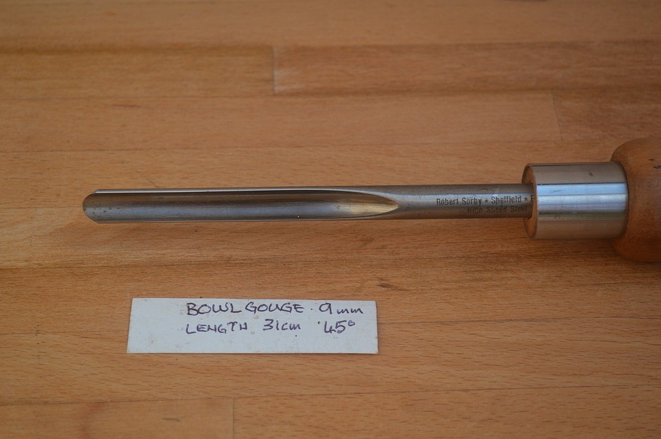 WOODTURNING CHISEL - 9 mm ROBERT SORBY BOWL GOUGE - REFURBISHED VERY ...