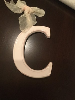 AMSCAN Ceramic Baby Wall Letter C Light Pink Different Designs 449063 ...