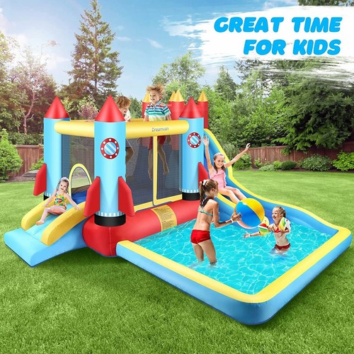 Kids Bounce House with Powerful Blower, Rocket Bounce Castle with ...
