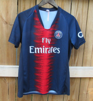 Paris Saint-Germain PSG Medium Blue w/ Red Fly Emirates #18 but no ...