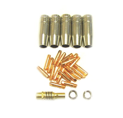 MB15 Mig Welding Torch Spares Kit - Shrouds, Tips, Tip Adaptor, Springs ...