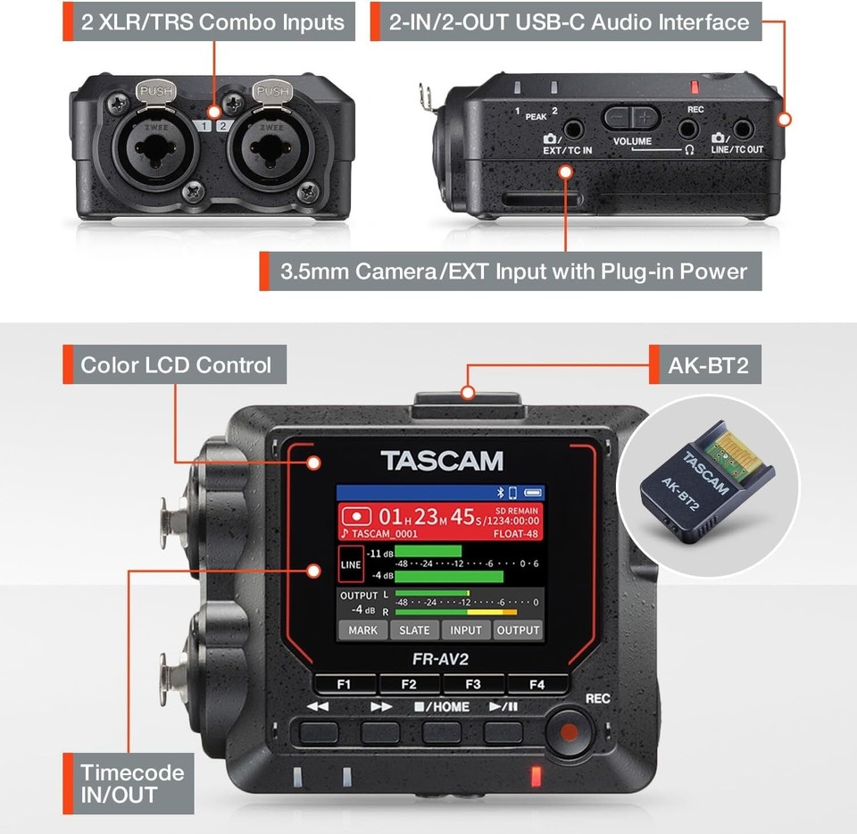 Tascam FR-AV2 Compact 32-Bit-Float Portable Field Recorder Brand NEW | eBay
